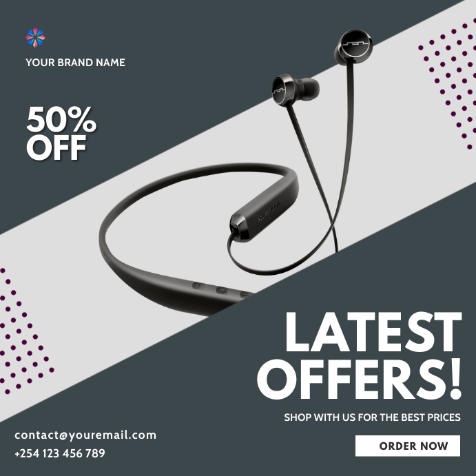 headphone earphones electronics gadgets flyer Template | PosterMyWall