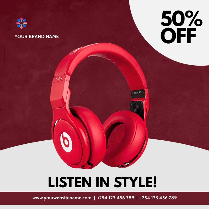 headphone earphones electronics gadgets flyer Template | PosterMyWall