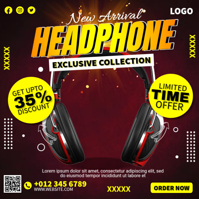 Headphone Exclusive Collection Template | PosterMyWall