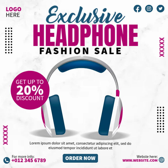 Headphone Fashion Ads Template | PosterMyWall