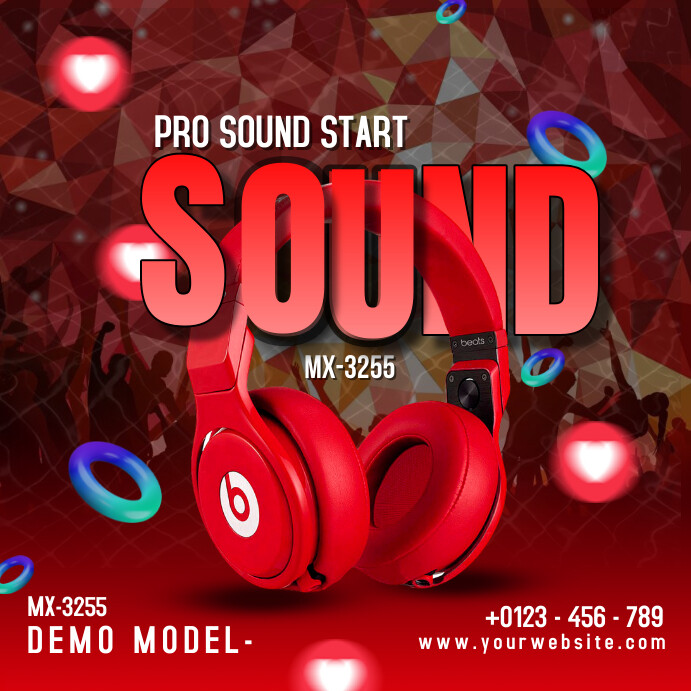 Plantilla de Headphone Pro Sound | PosterMyWall