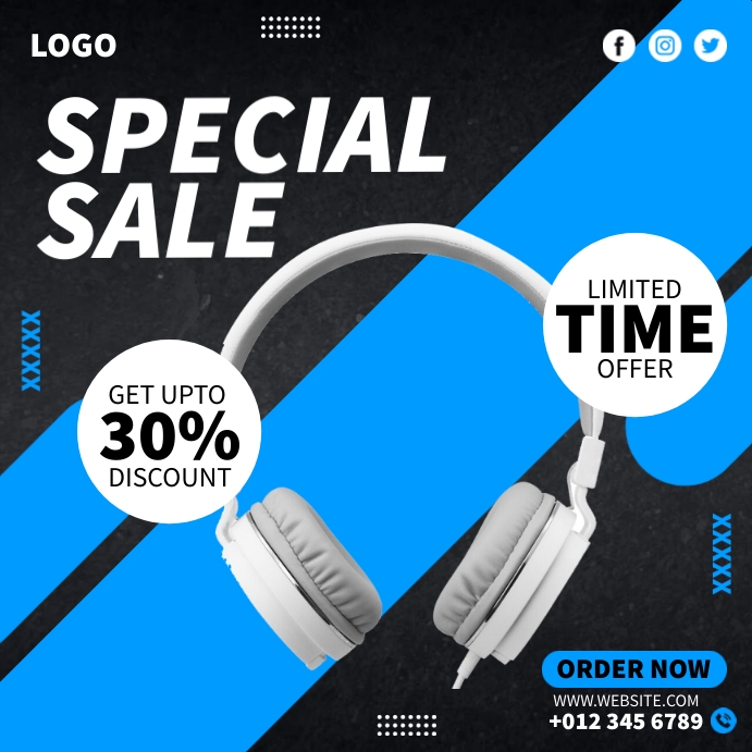 Headphone Sale Ads Template | PosterMyWall