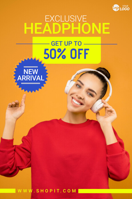 Headphone Sale Advertisement Ad Template | PosterMyWall