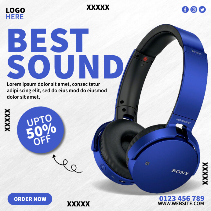 Headphone Template Ads | PosterMyWall