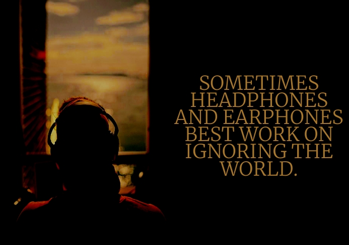 Plantilla de HEADPHONES AND WORLD QUOTE TEMPLATE | PosterMyWall