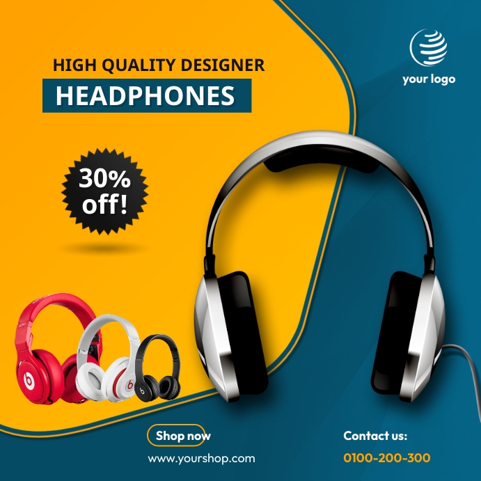 Headphones Template | PosterMyWall