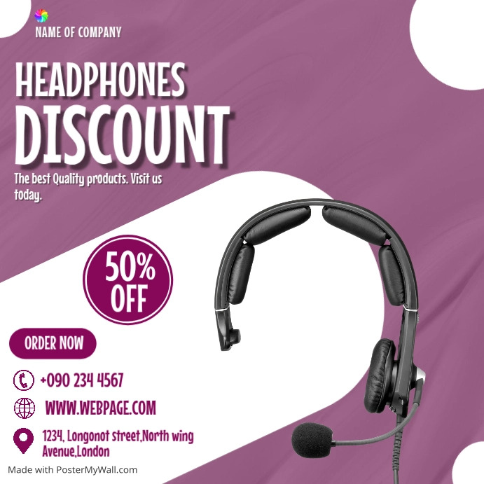 Copy of HEADPHONES DISCOUNT FLYER | PosterMyWall
