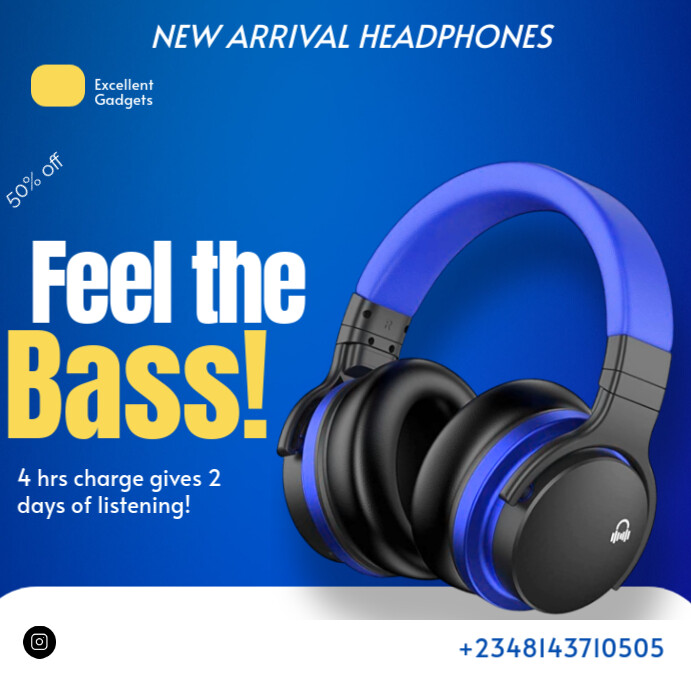 Headphones social media advert Template | PosterMyWall