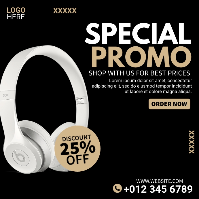Headphones Special Promo Template | PosterMyWall