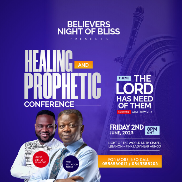 Healing & Prophetic Conference Template | PosterMyWall