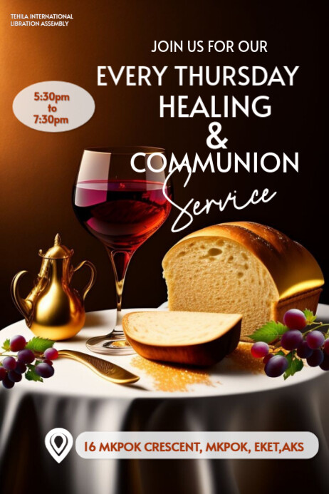 Healing and Communion Service poster Template | PosterMyWall
