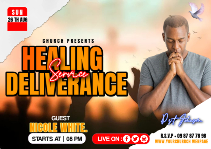 healing and deliverance church service Template | PosterMyWall