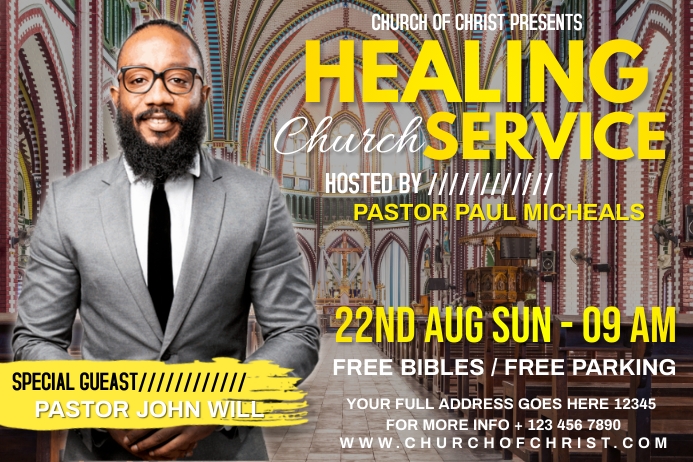Healing church service Template | PosterMyWall