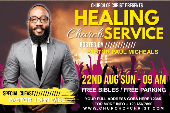 Healing church service Template | PosterMyWall