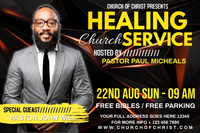 Healing church service Template | PosterMyWall