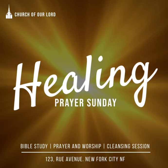 Healing Prayer Sunday Church Video Flyer (1) Template | PosterMyWall