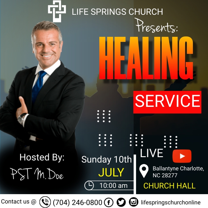 HEALING SERVICE (12) Template | PosterMyWall
