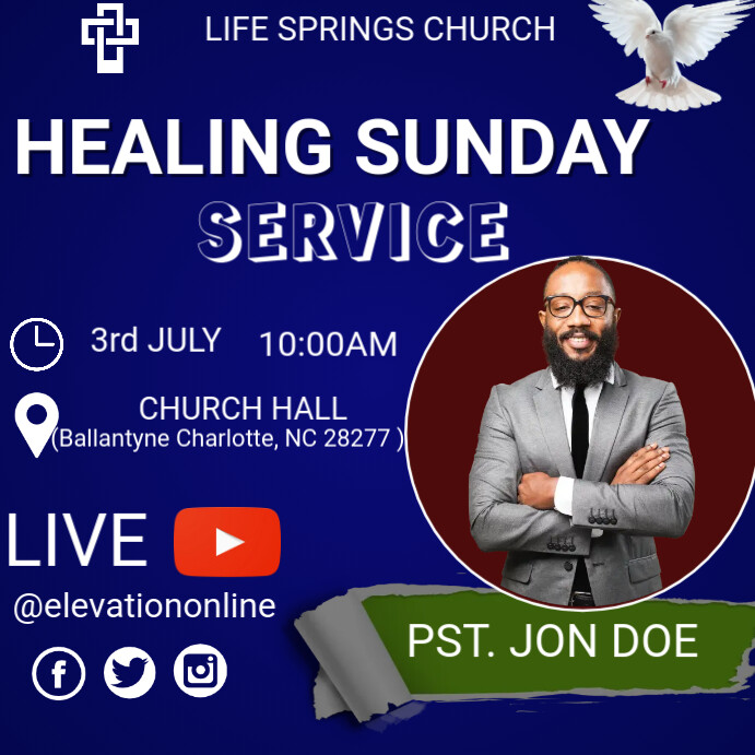 Copy of HEALING SUNDAY SERVICE (5) | PosterMyWall