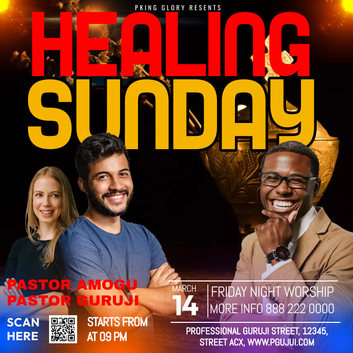 healing sunday service Template | PosterMyWall