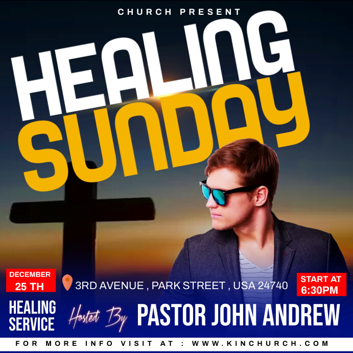 healing sunday service Templat | PosterMyWall