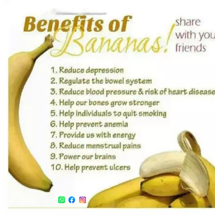 Health benefits of banana Template | PosterMyWall
