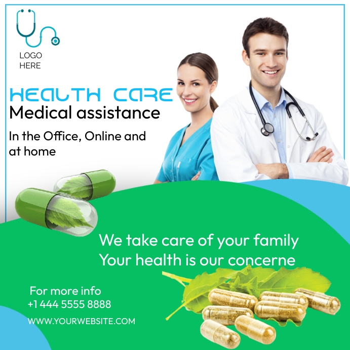 health care assistance flyer template | PosterMyWall