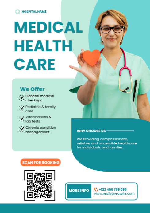 Health Care Flyer — Professional Medical Services Promotion | Editable ...