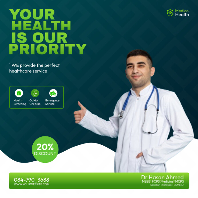 Copy of Health care-prevention template | PosterMyWall