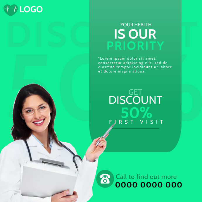 health clinic social media post/medical post Template | PosterMyWall