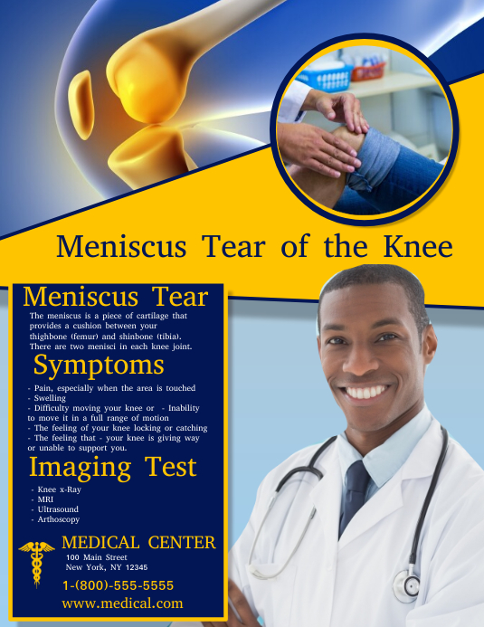 Health Meniscus Tear Template | PosterMyWall