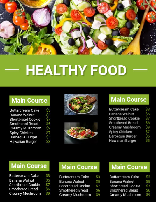 Health menu flyer template | PosterMyWall