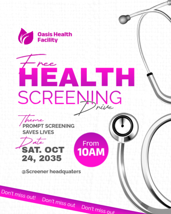 Health Screening Flyer Design template | Cancer awareness flyer design ...