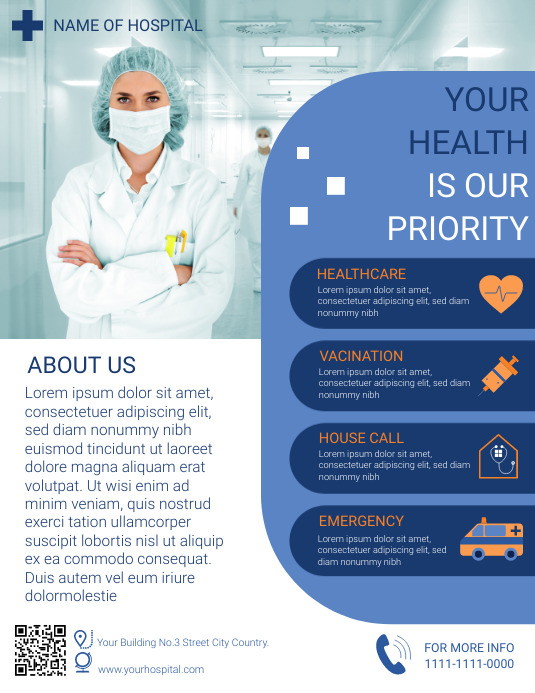 Healthcare and hospital flyer. Template | PosterMyWall