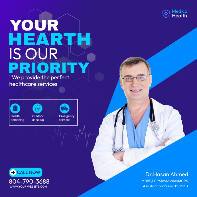 Healthcare prevention banner or square flyer Template | PosterMyWall
