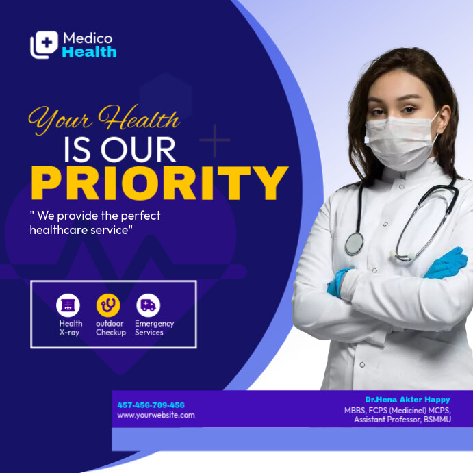 Healthcare prevention banner or square flyer Template | PosterMyWall