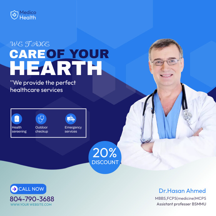 Healthcare prevention banner or square flyer Template | PosterMyWall