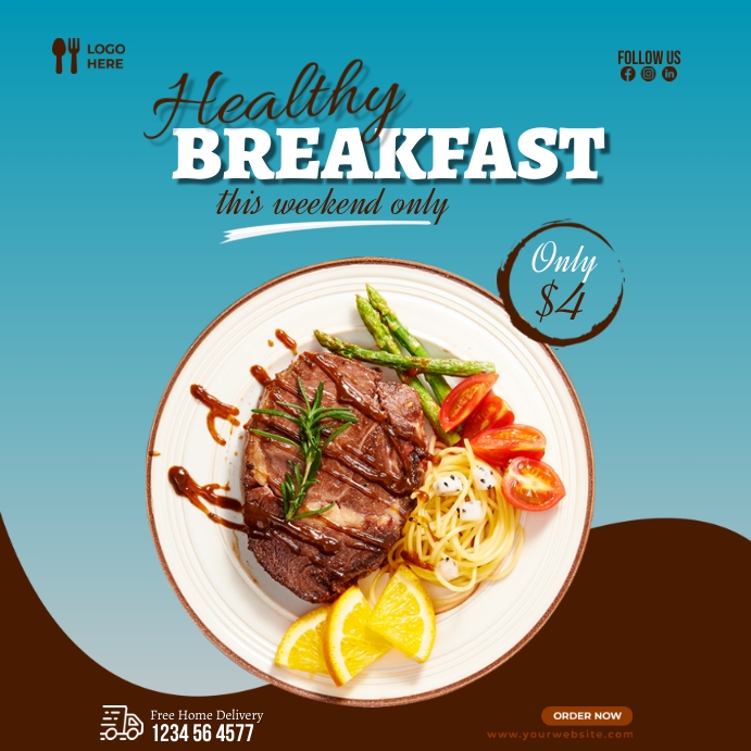 Healthy Breakfast Ads Template | PosterMyWall