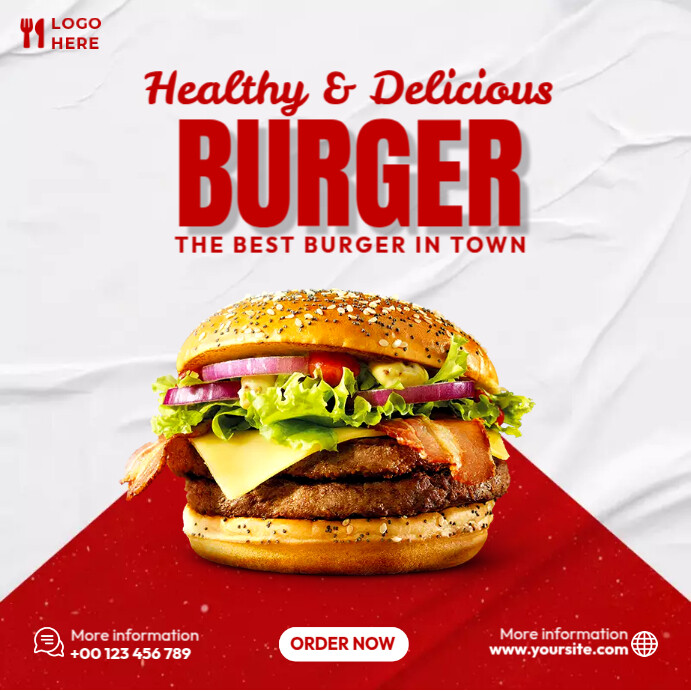 Healthy Burger Offer Template | PosterMyWall