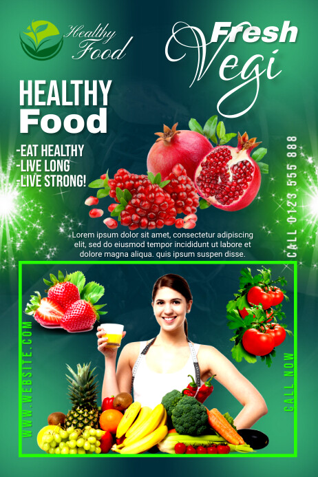 HEALTHY FOOD FLYER Template | PosterMyWall