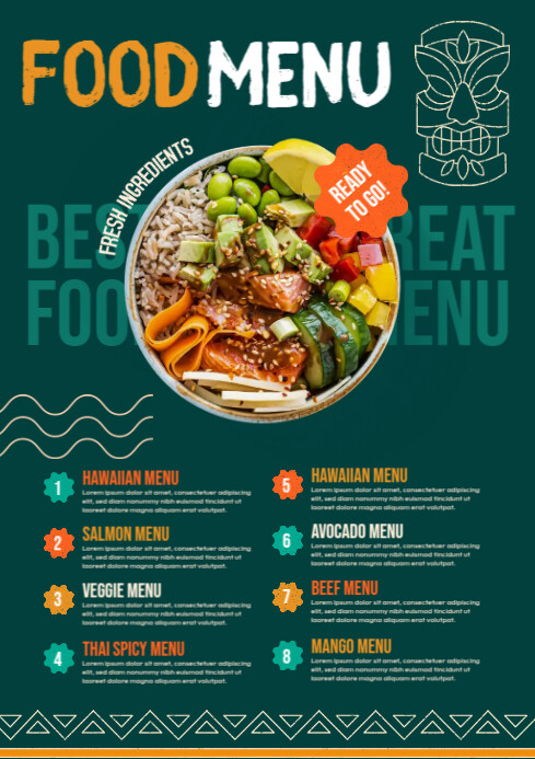 Healthy Food Menu Ads Template | PosterMyWall
