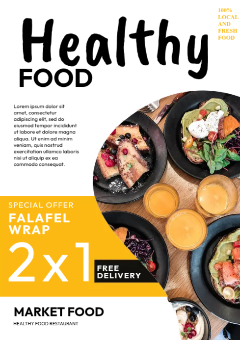 Healthy Food Menu Ads Template | PosterMyWall