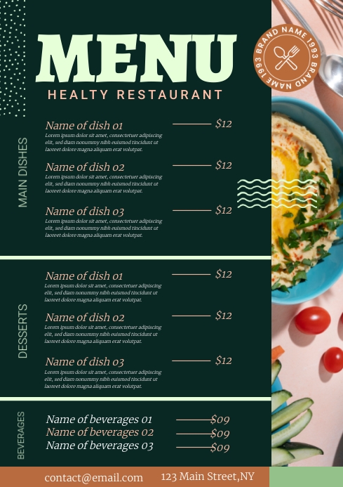 Copy of Healthy Food Menu | PosterMyWall