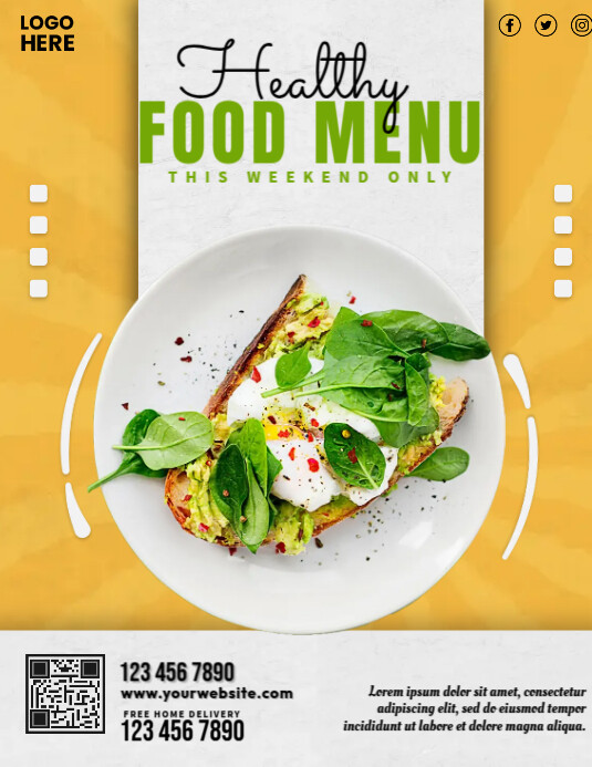 Healthy Food Menu Template | PosterMyWall