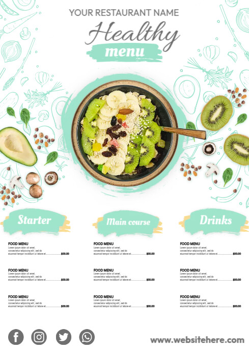Copy of Healthy Food Menu | PosterMyWall