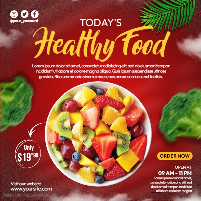 Healthy Food Menu Template | PosterMyWall