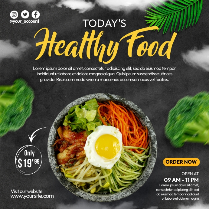 Healthy Food Menu Template | PosterMyWall