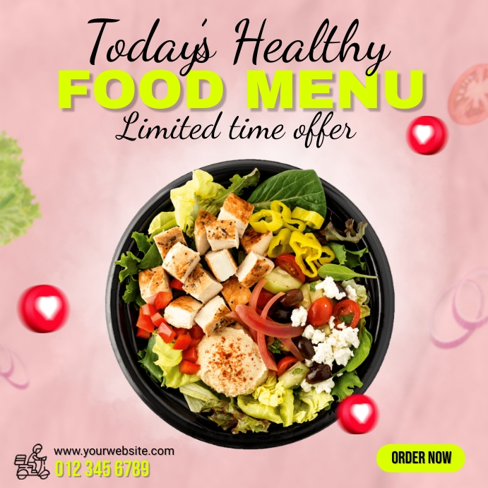 Healthy Food Menu Template | PosterMyWall