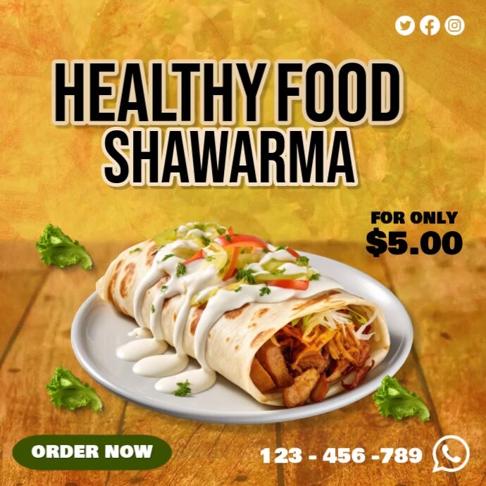 Healthy Food Shawarma Template | PosterMyWall