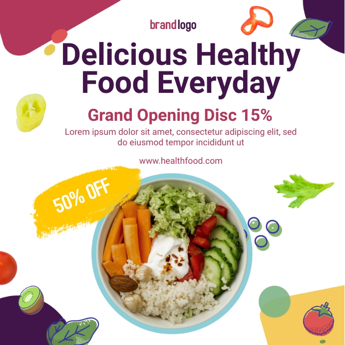 healthy food social media post design Template | PosterMyWall