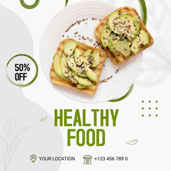 healthy food social media post design Template | PosterMyWall
